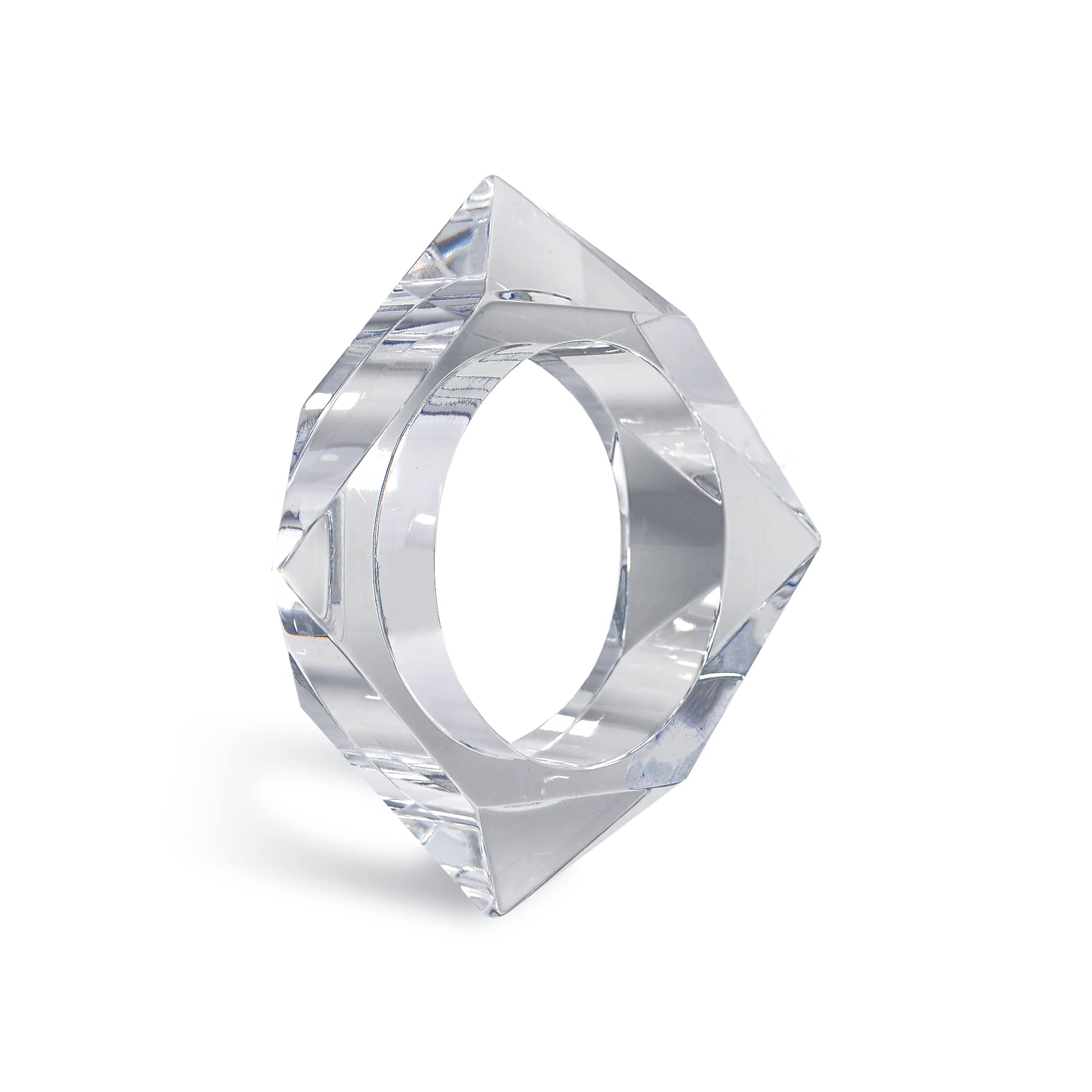 Pure Hands Transparent, Geometric, Statement | Lucite Bangle Bracelets for Women (2.6 Inches)