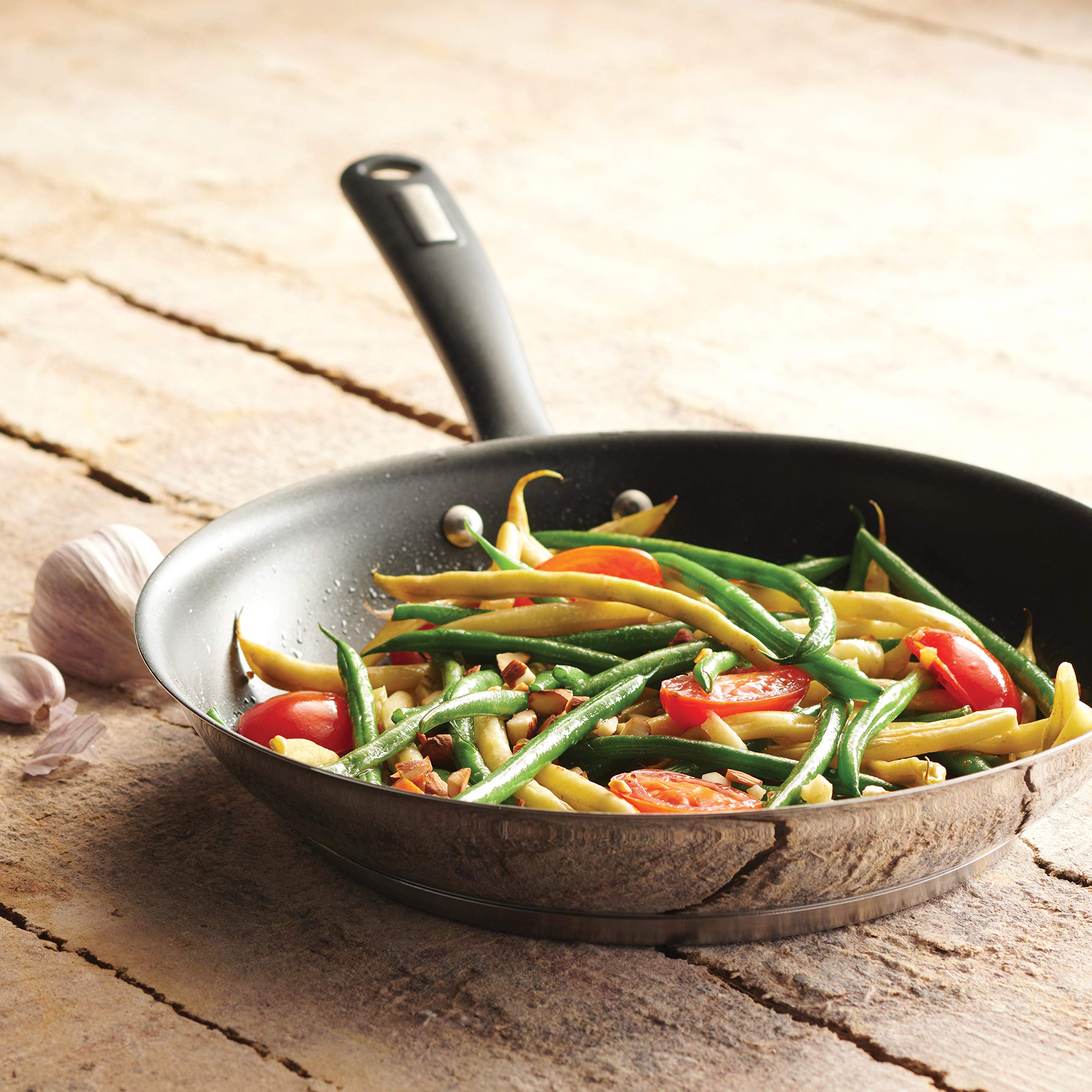 Tramontina Duo Fry Pan with Nonstick Interior Stainless Steel 8 inch, 80154/063DS
