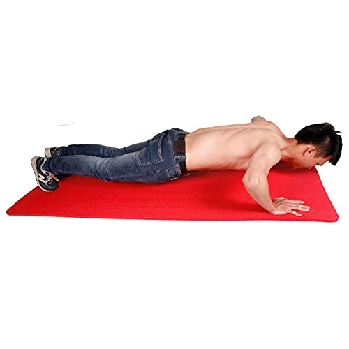 XULIANYI 8mm Thickened NBR Pure Color Anti-Skid Yoga Mat 183x61x0.8cm Red