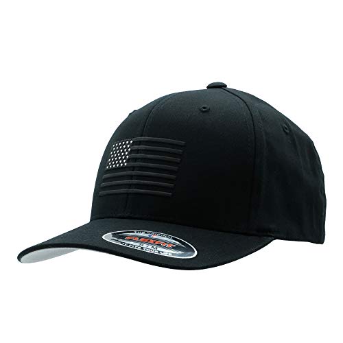 The Pride American Flag hat Flexfit Men Women Premium 3D Patch Baseball Cap for Men Women: Designed in USA (US6277-MatteBK, Large)