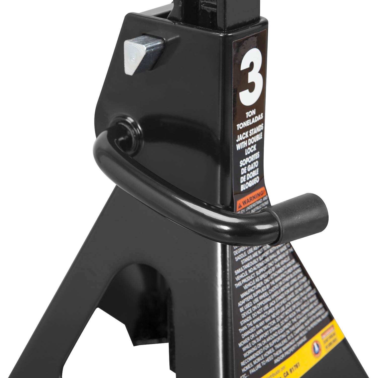 Torin 3 Ton (6,000 LBs) Capacity Double Locking Steel Jack Stands, 2 Pack, Black, AT43002AB