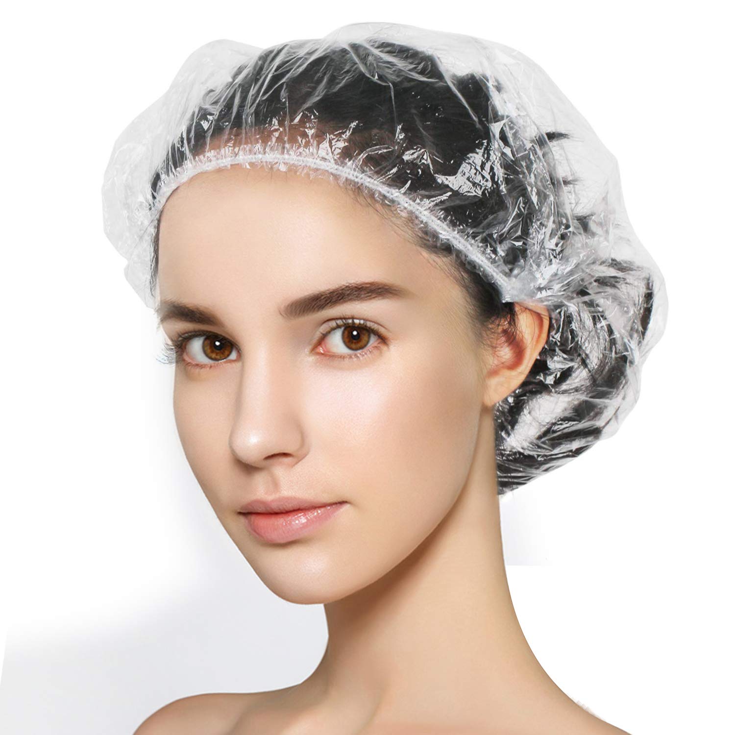 Shower Cap Disposable 120 Pcs Thickening Large Elastic Thick Bath Cap For Women Spa,Hotel,Home Use,Portable Travel and Hair Salon By BAbuGIG (120 Count)