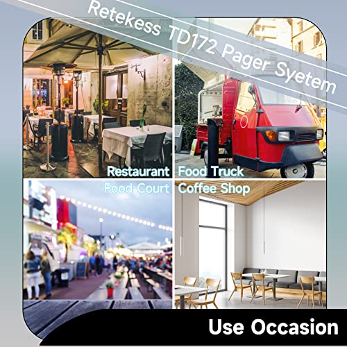 Retekess TD172 Restaurant Pager System, Restaurant Buzzer Pagers, Vibrate and Flash Mode, Customer Close Beep, 20 Restaurant Pagers for Church Nursery, Hotel, Coffee Shop