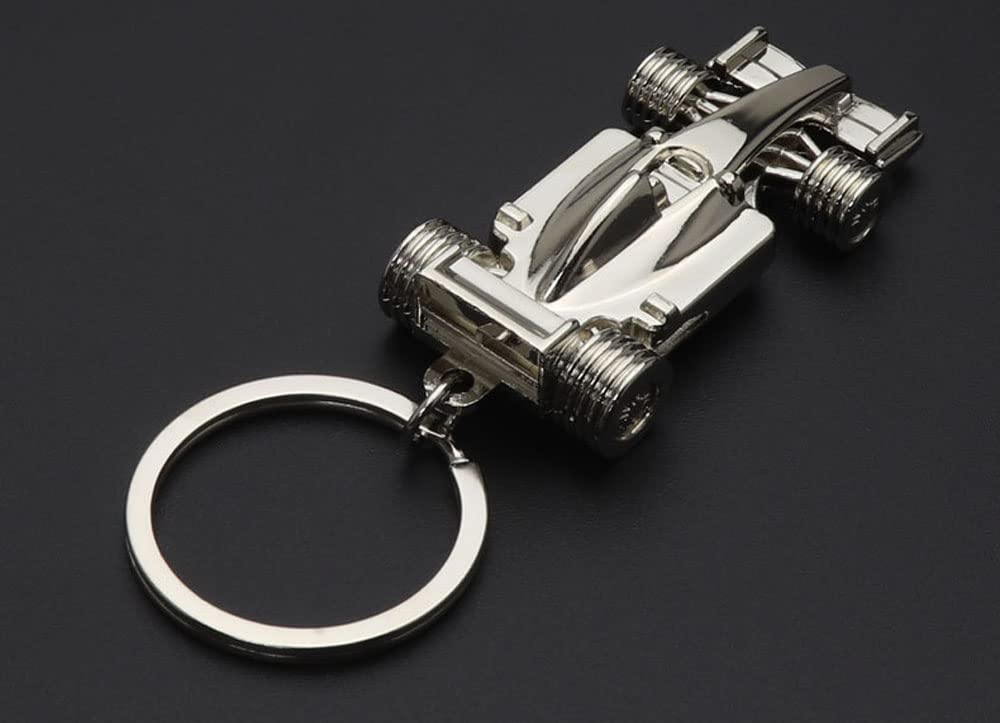 xiaojie F1 Formula 1 Racing Car Model Keychain Solid racing Keychain Gift, Metallic, 3.5 X 1 X 0.5 in