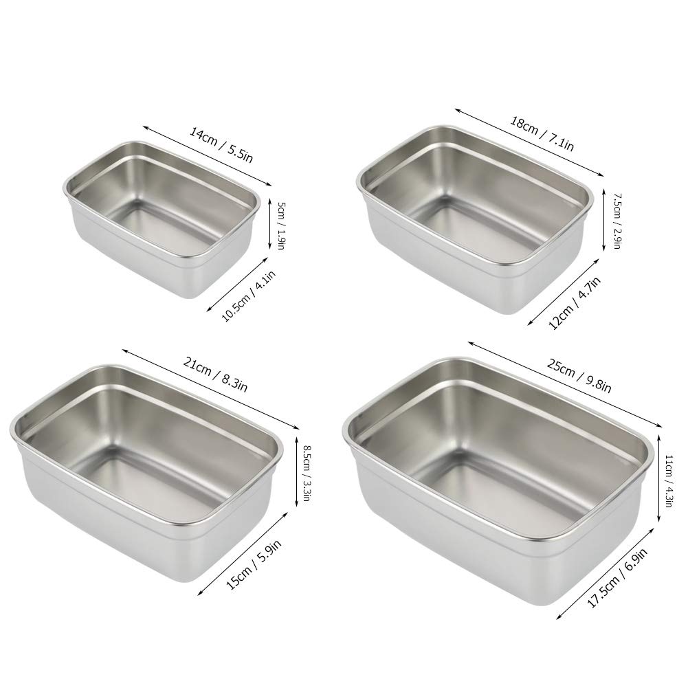 Zerone Stainless Steel Food Containers Cutlery, Solid Structure for Home Outdoor