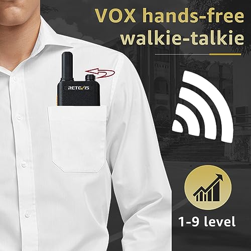 Retevis RT22P,New Version of RT22(2.0),Portable 2 Way Radio with Earpiece,1620mAh Battery,USB-C,Rechargeable Walkie Talkies(6 Pack) with 6 Way Multi Gang Charger,for Church Security School Warehouse