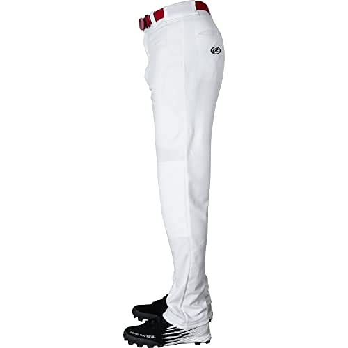 Rawlings Mens Solid Semi-Relaxed Pants, Medium, White, White, Medium US