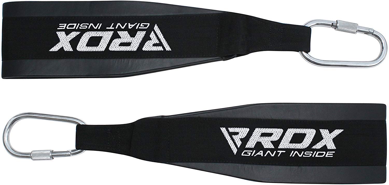 RDX AB Straps Weight Lifting Abdominal Exercise Padded Slings- Maya Hide Leather Strap Steel D-Rings Safe Lock Door Hanging- Great for Leg Raises Chinning Pull up Gym Fitness Workout