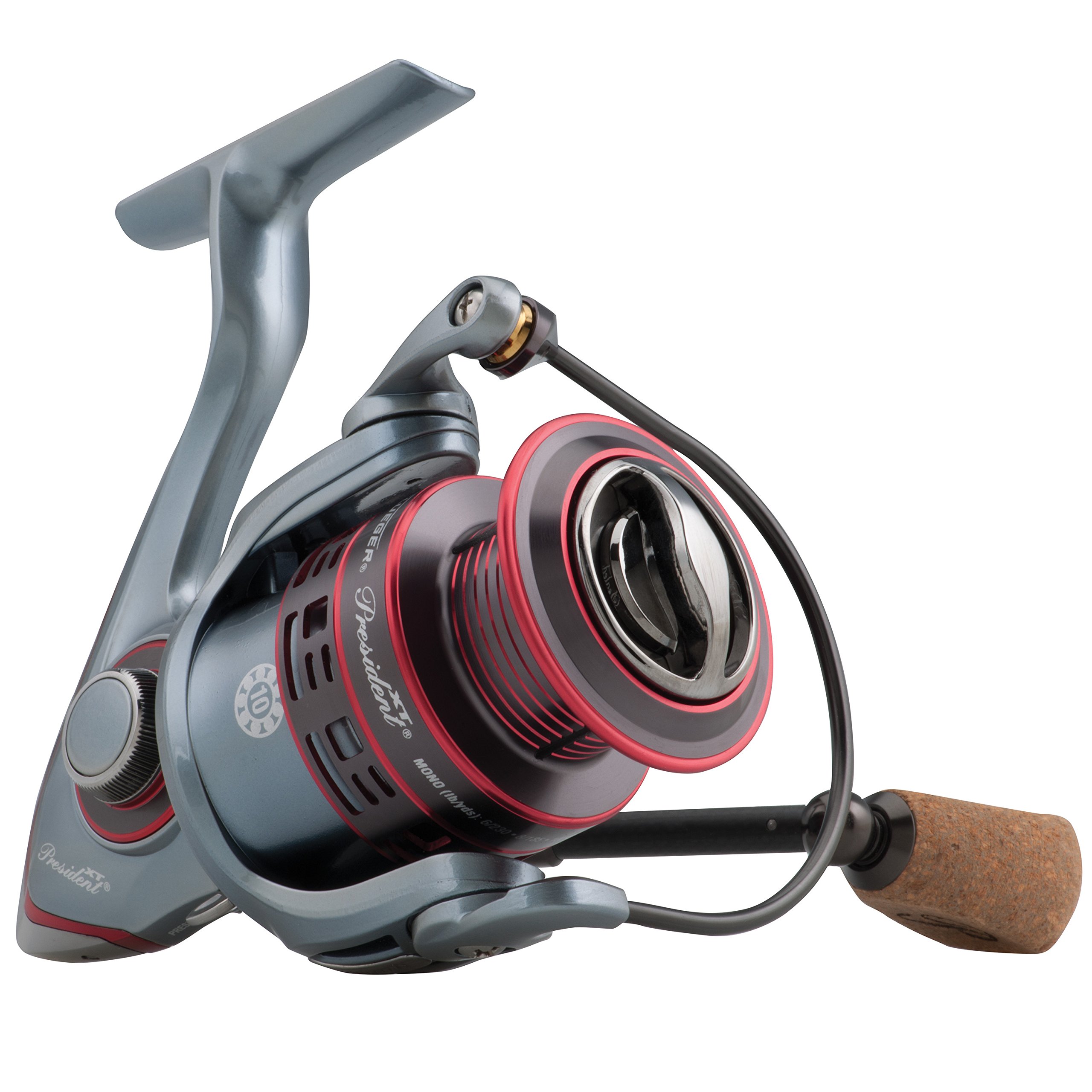 Pflueger President XT Spinning Reel, Size 25 Fishing Reel, Right/Left Handle Position, Aluminum Spool, Front Drag System