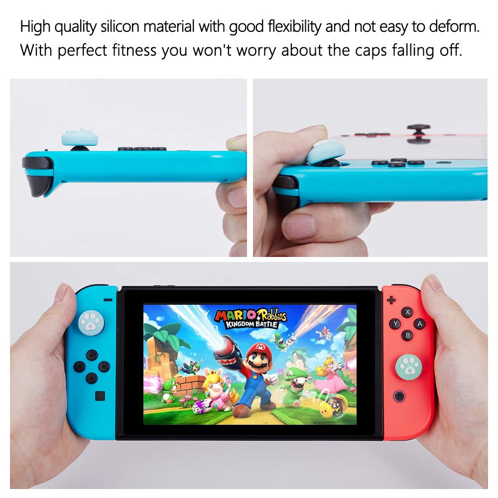 Thumb Grip Caps Set Compatible with Nintendo Switch&OLED&Lite, Cute Joystick Cap for Switch, Soft Silicone Analog Stick Cover for Joy-Con Controller, Kawaii Accessories for Switch, Arttodo (Poke Ball)