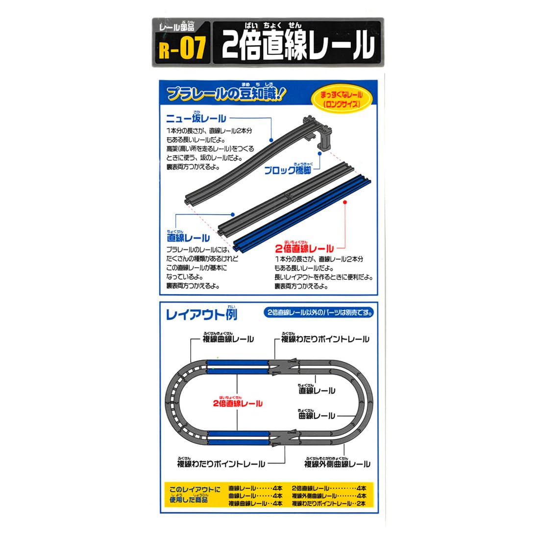 R-07 Twice Straight Rail (4 Pieces)