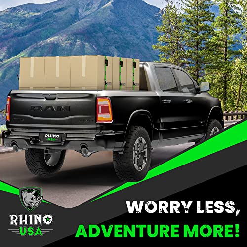 Rhino USA Ratchet Tie Down Straps (4PK) - includes (4) Premium 1" x 15' Rachet Tie Downs with Padded Handles. Best for Moving, Securing Cargo, Kayaks, Mountain & E-Bike Tie Downs (Black 4-Pack)