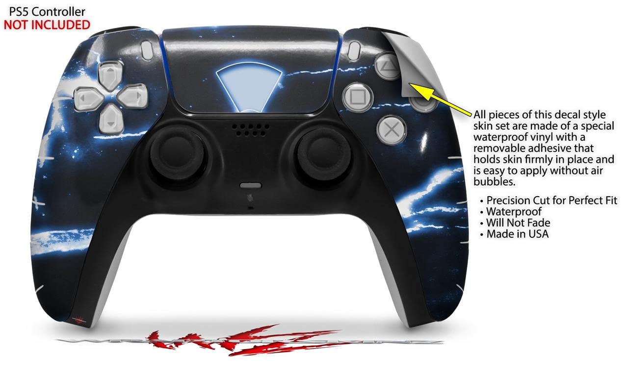 WraptorSkinz Skin Wrap compatible with Sony PS5 DualSense Controller Radioactive Blue (CONTROLLER NOT INCLUDED)