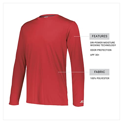Russell Athletic Men's Long Sleeve Performance Tee, Burnt Orange, X-Large