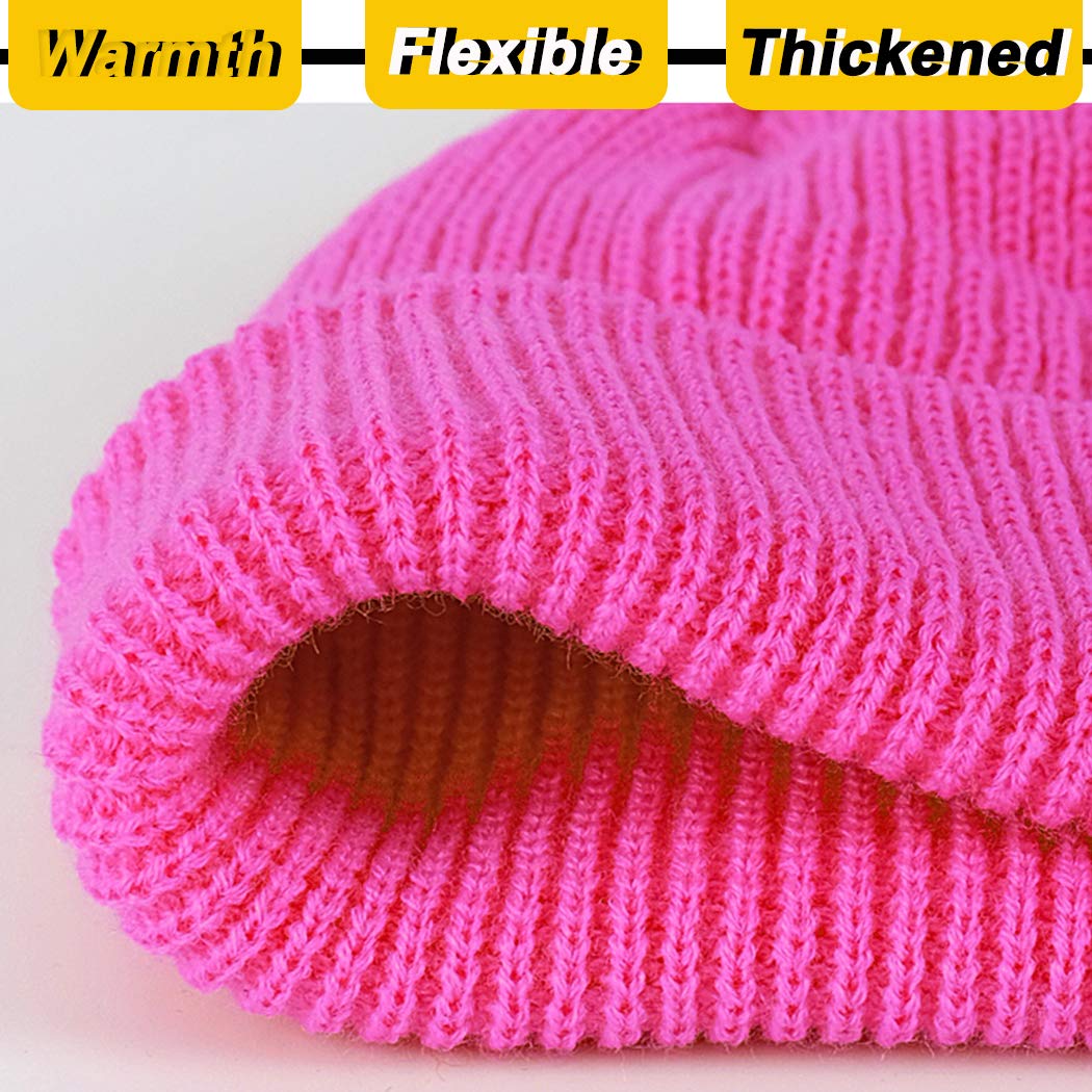 Winter Beanie Hats Unisex Beanie Knit Caps Classic Warm Winter Hats (White)