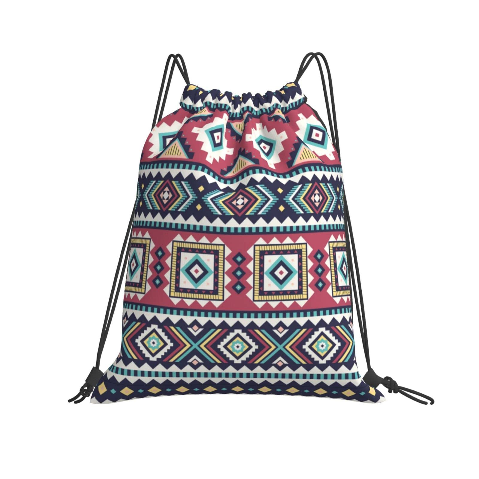 YIUGRSA Bohemian Folk Style Drawstring Backpack Gym String Bag Sport Sackpack Beach for Men/Women/Kids Waterproof Lightweight 14x16inch