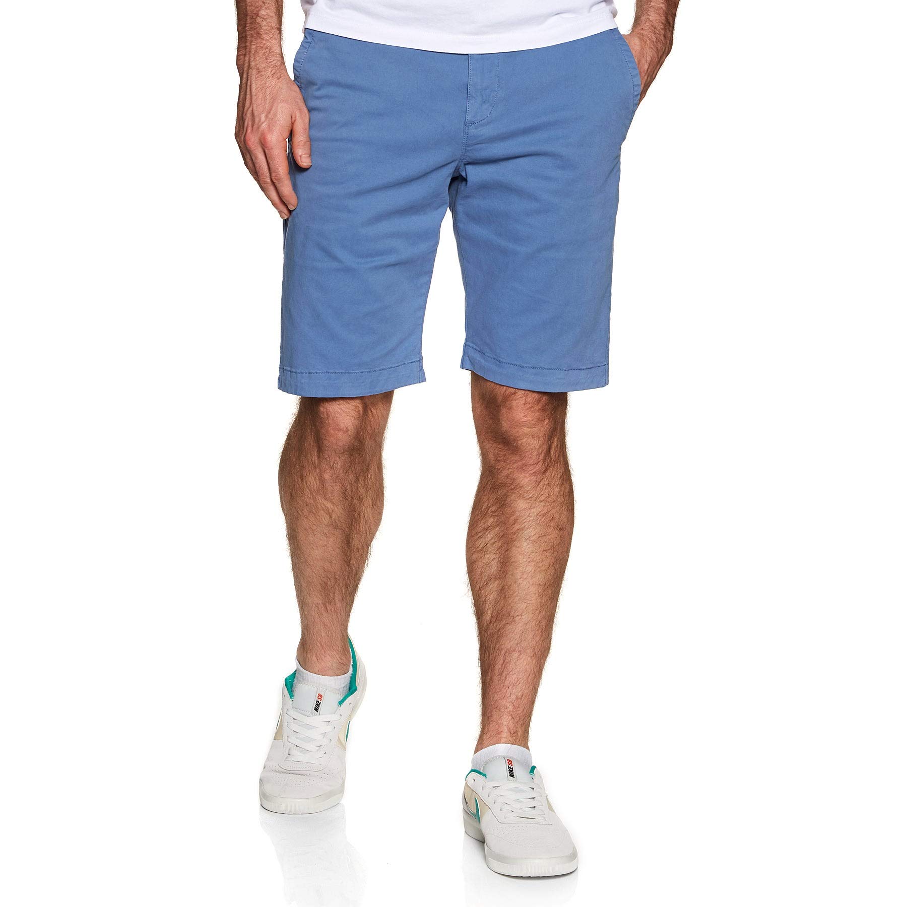 Superdry Mens International Chino Shorts, Button and Zip Fastening Neptune Blue Size 34