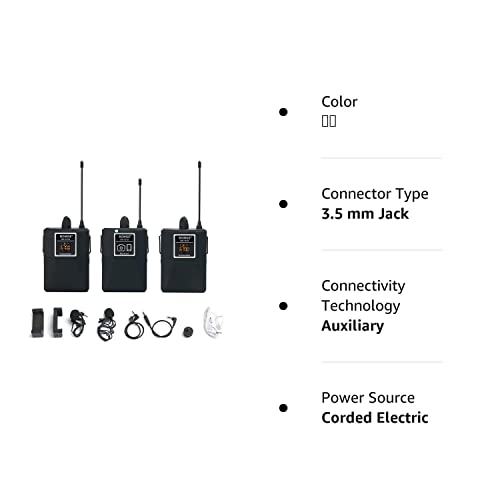 Wireless Lavalier Lapel Microphone System/Headset Mic/Interview Mic,for iPhone, Android Smartphones, PA Speaker, Teaching, DSLR Camera and Tablets (164 Ft Range)