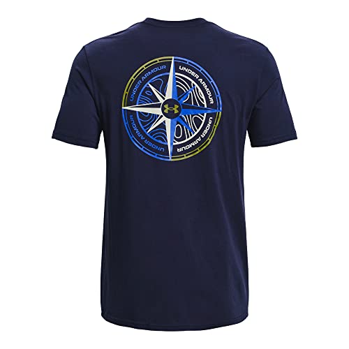 Under Armour Men's Engineered Compass Short Sleeve T-Shirt, (410) Midnight Navy / / Green Tonic, Large