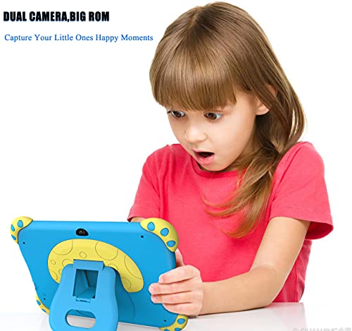 YINOCHE Toddler Tablet for Kids 7 inch Kids Tablet WiFi Kids Tablets 32G Android 10 Tablet for Toddlers Parental Control Children's Tablet with Kids Software Pre-Installed Kid-Proof Case (Blue)