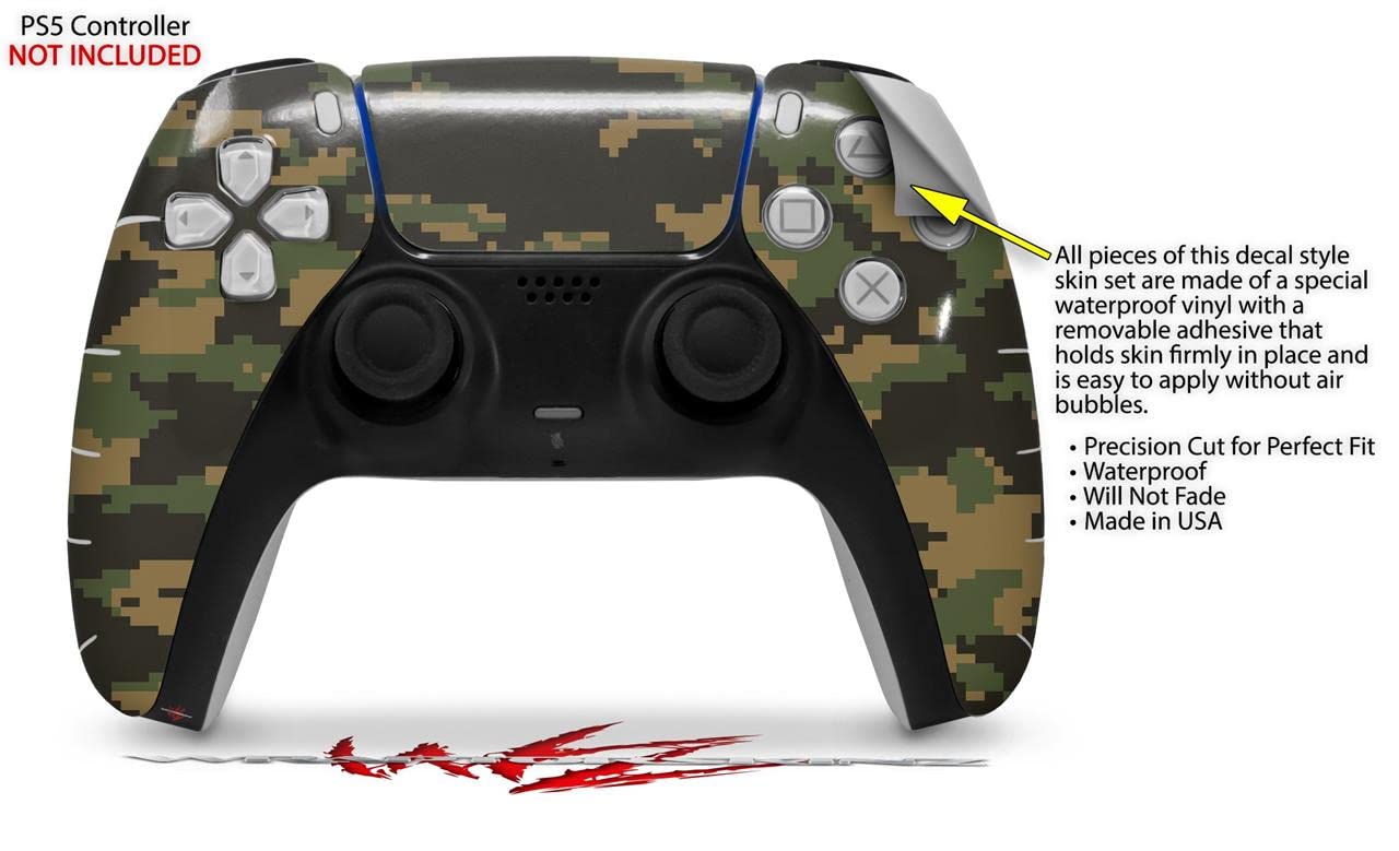WraptorSkinz Skin Wrap compatible with Sony PS5 DualSense Controller WraptorCamo Digital Camo Timber (CONTROLLER NOT INCLUDED)
