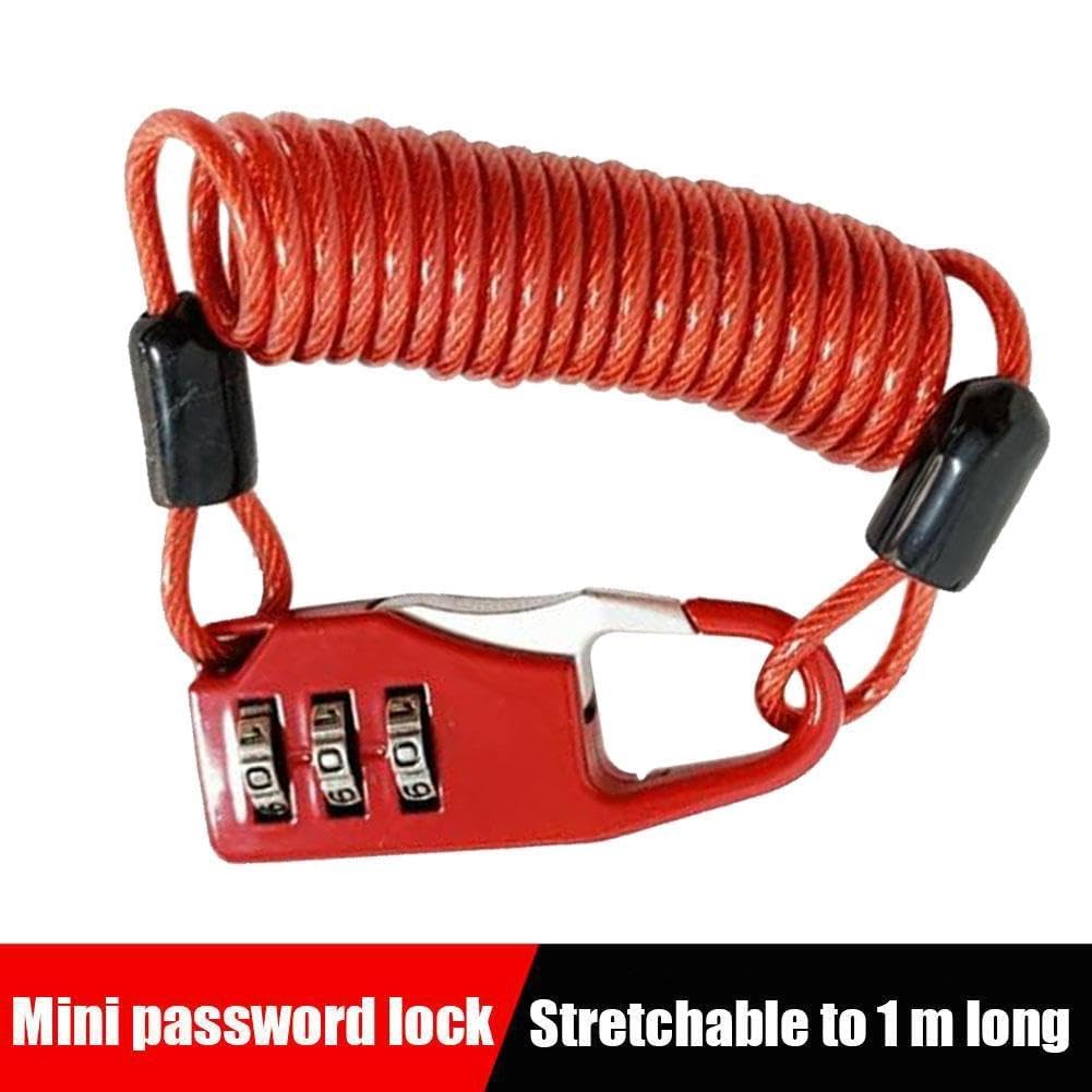 Portable Helmet Lock Steel Cable Lock 3 Digit Password Helmet Lock Bike Wire Combination Accessories Mountain Lock L1T9