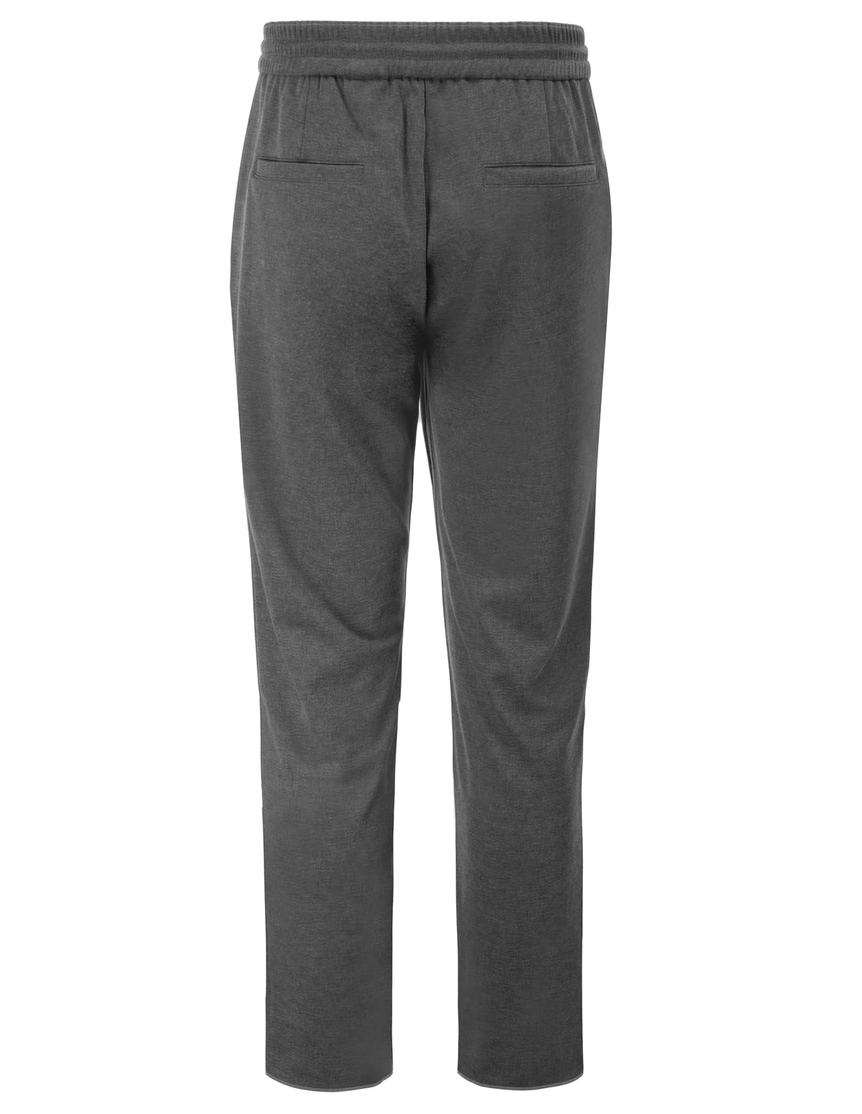 PJ PAUL JONES Men's Work Pants Elastic Waistband Casual Slim Fit Pleated Front Business Drawstring Tapered Pants Gray