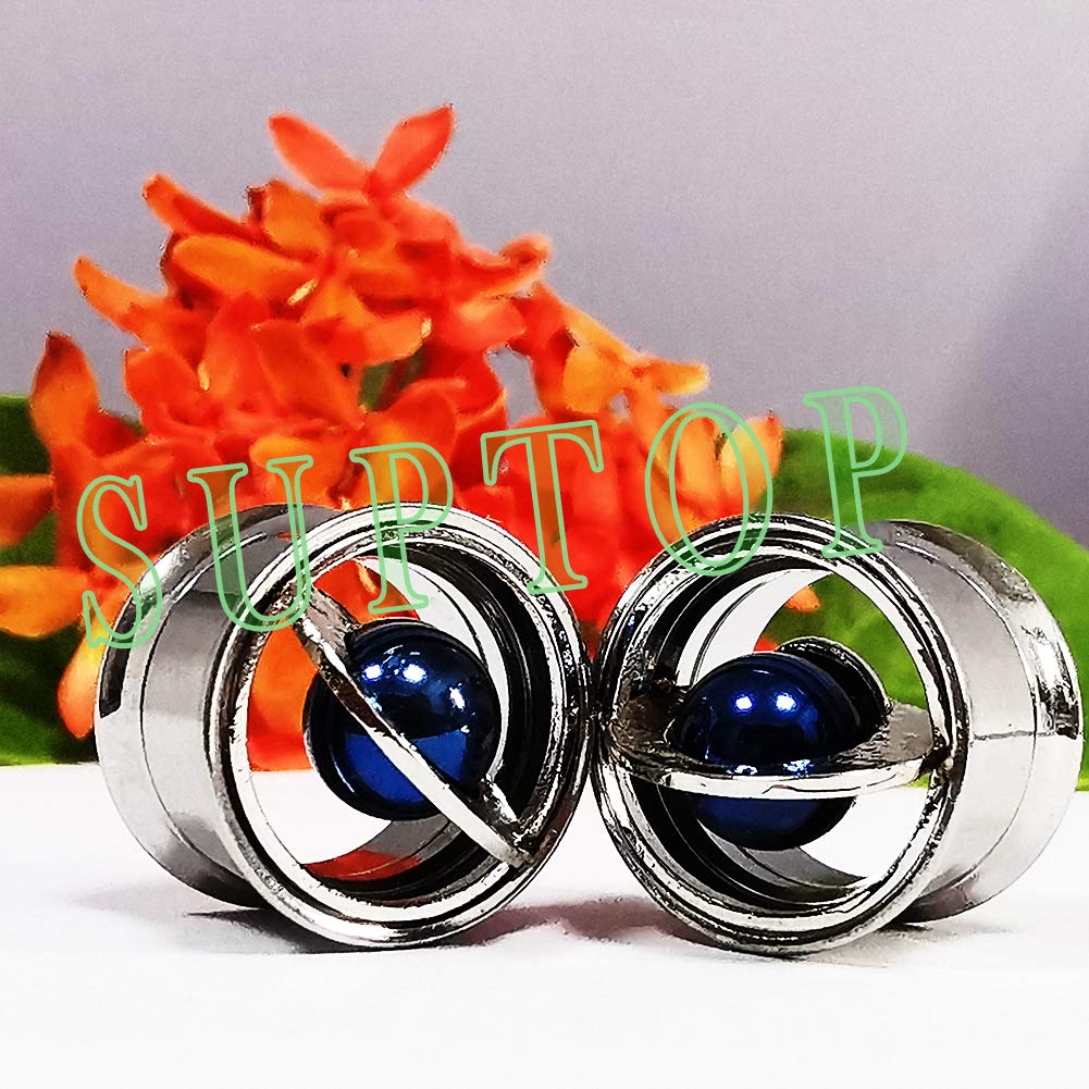 SUPTOP 2PC Planet Ear Gauges 0g - 5/8 Plugs and Tunnels for Stretched Ears Screw Stainless Steel Stretching Kit