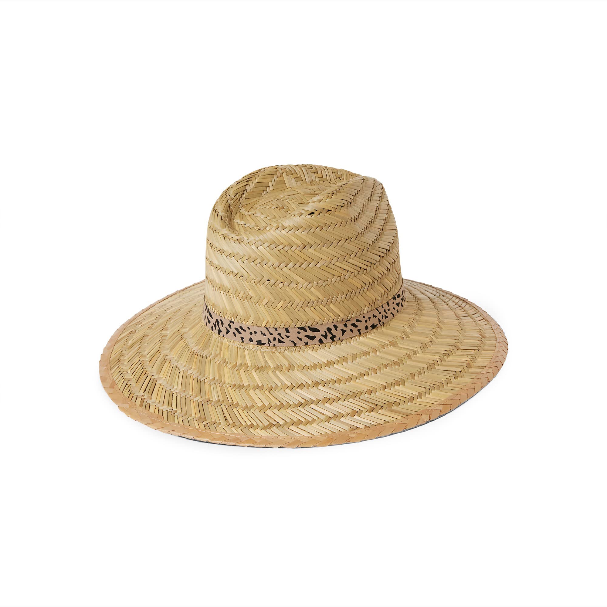 Volcom Women's Throw Shade Straw Hat, Natural/Leopard, One Size