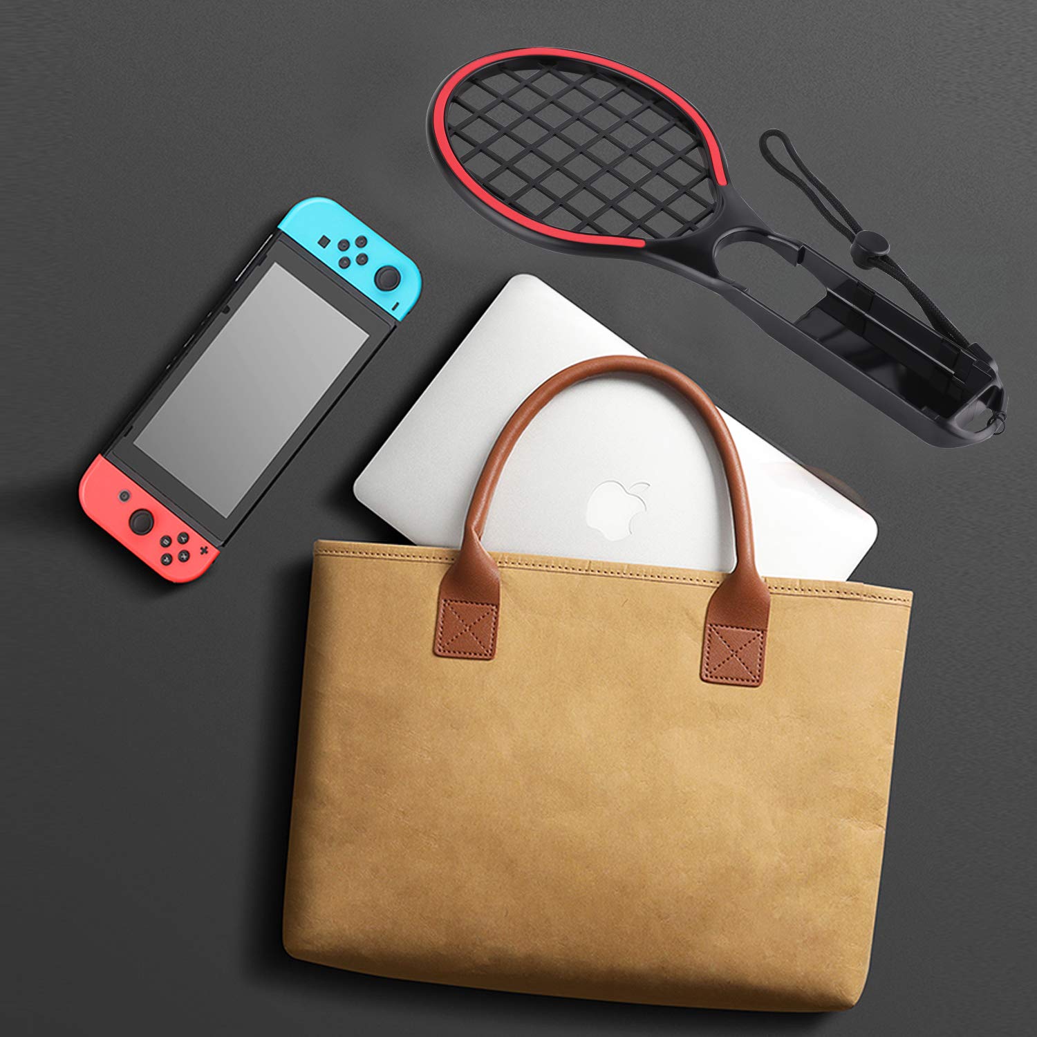 Tennis Racket for Nintendo Switch Joy-Con Attachment - Nintendo Switch Joy-Con Controller, Mario Tennis Aces Accessories, Twin Pack