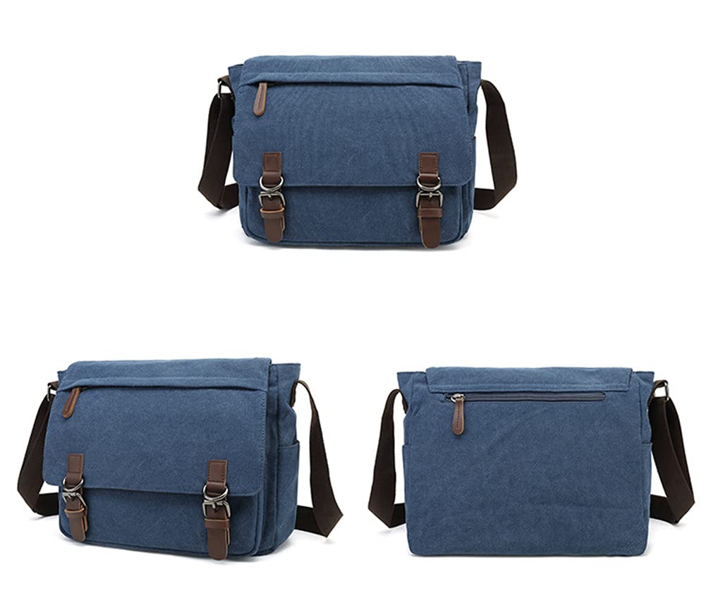 Sechunk Canvas Leather Messenger Bag Shoulder bag Cross body bag Crossbody large for men boy girl