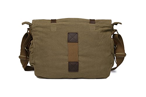 Sechunk Canvas Leather Messenger Bag Shoulder Cross Body Men Military Travel Laptop Camera Purse small-13ββ