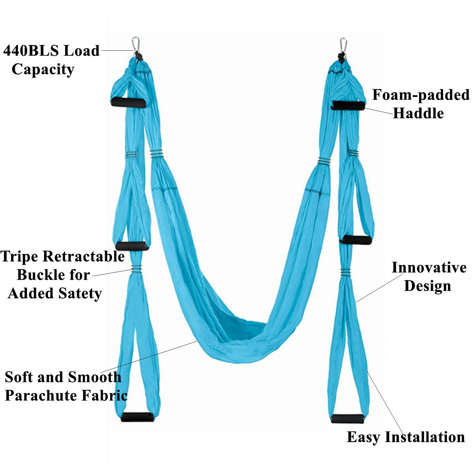 Yangogle Aerial Yoga Swing Set,Ultra Strong Yoga Hammock Extension,Antigravity Ceiling Hanging Yoga Sling Inversion Exercises with Ceiling Mounting Kit and Extension Straps