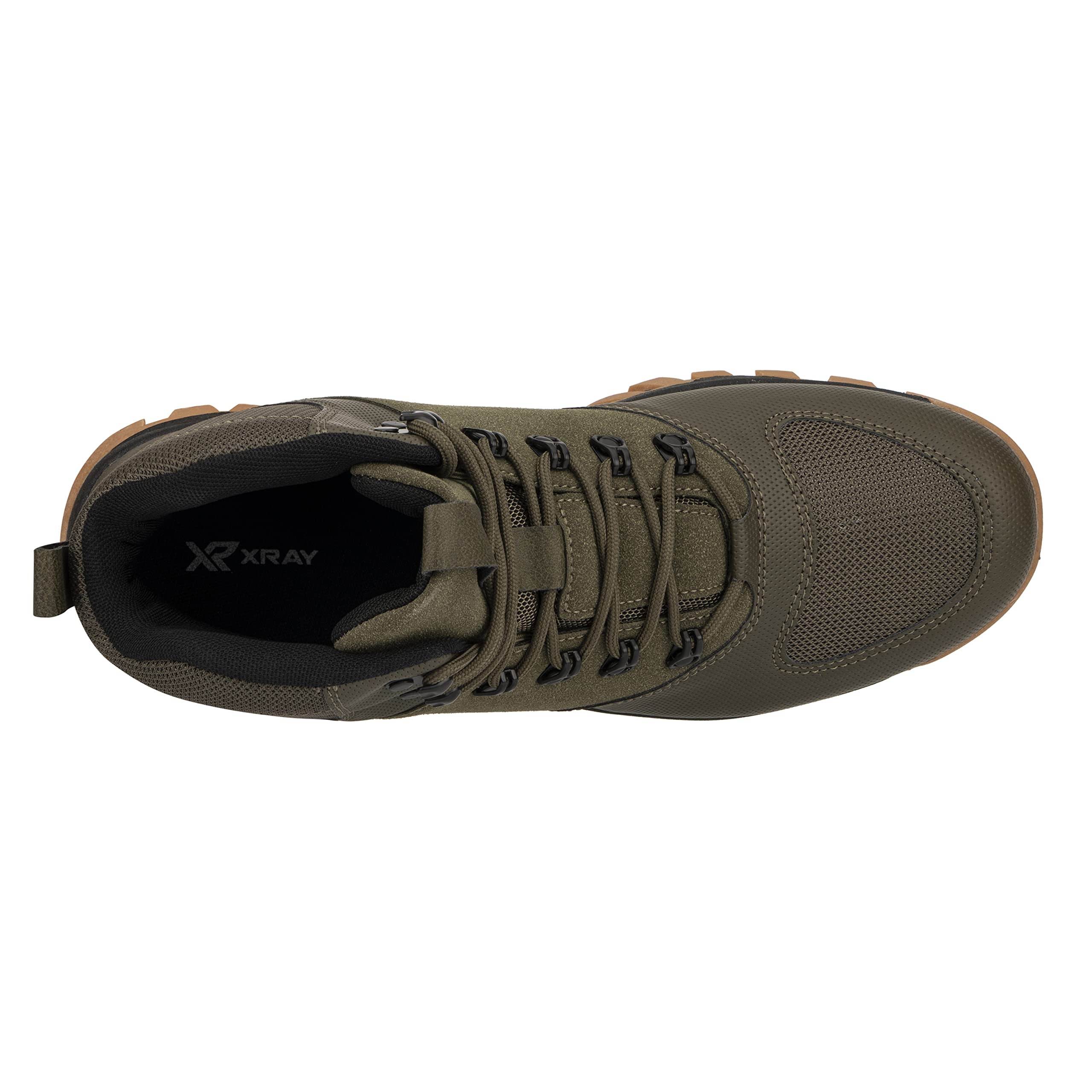 Xray Footwear Men's Notch Boot, Flexible mesh, Metal Hook Grommets at The lace-up, Round Toe, Thermoplastic Outsole; Size 10.5 Olive