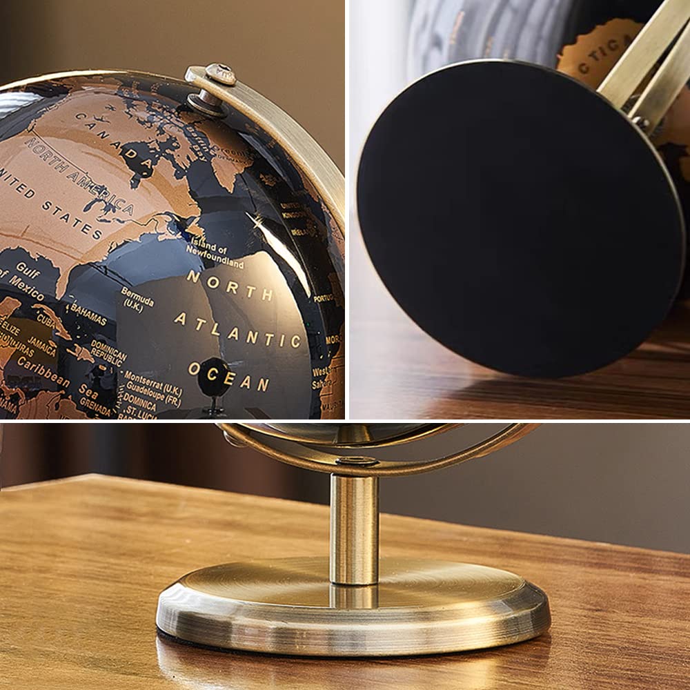 XINXUAN Home Decoration Accessories Globe Office Decor Luxury Golden Living Room Decorative Sculpture Geography Education Study Docer, 5.50 inch * 5.50 inch * 7.08 inch