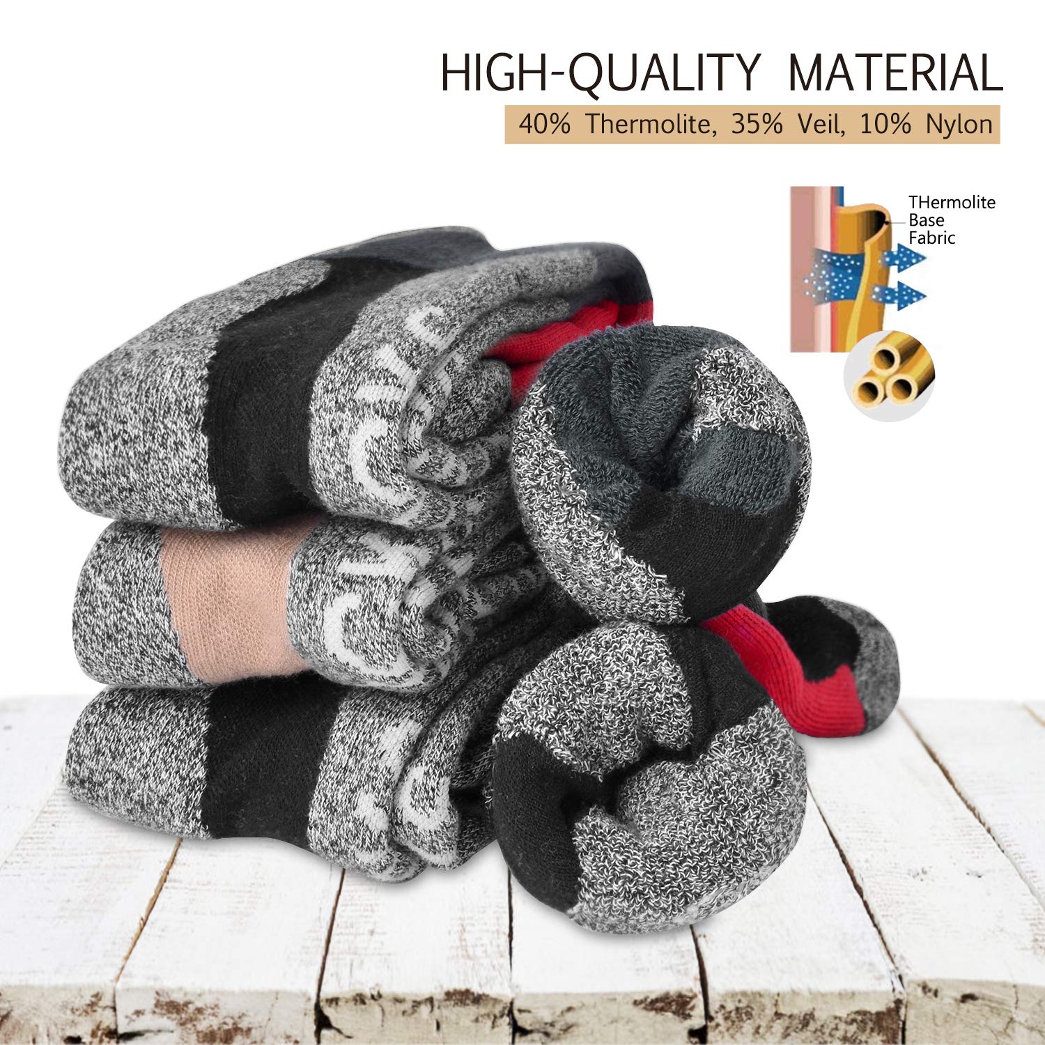 TopAcsy Ski Socks 2 Pairs Winter Snowboard Thermal Thermolite Over the Calf Stocking for Mens Womens (2 Pairs Blue, Medium)