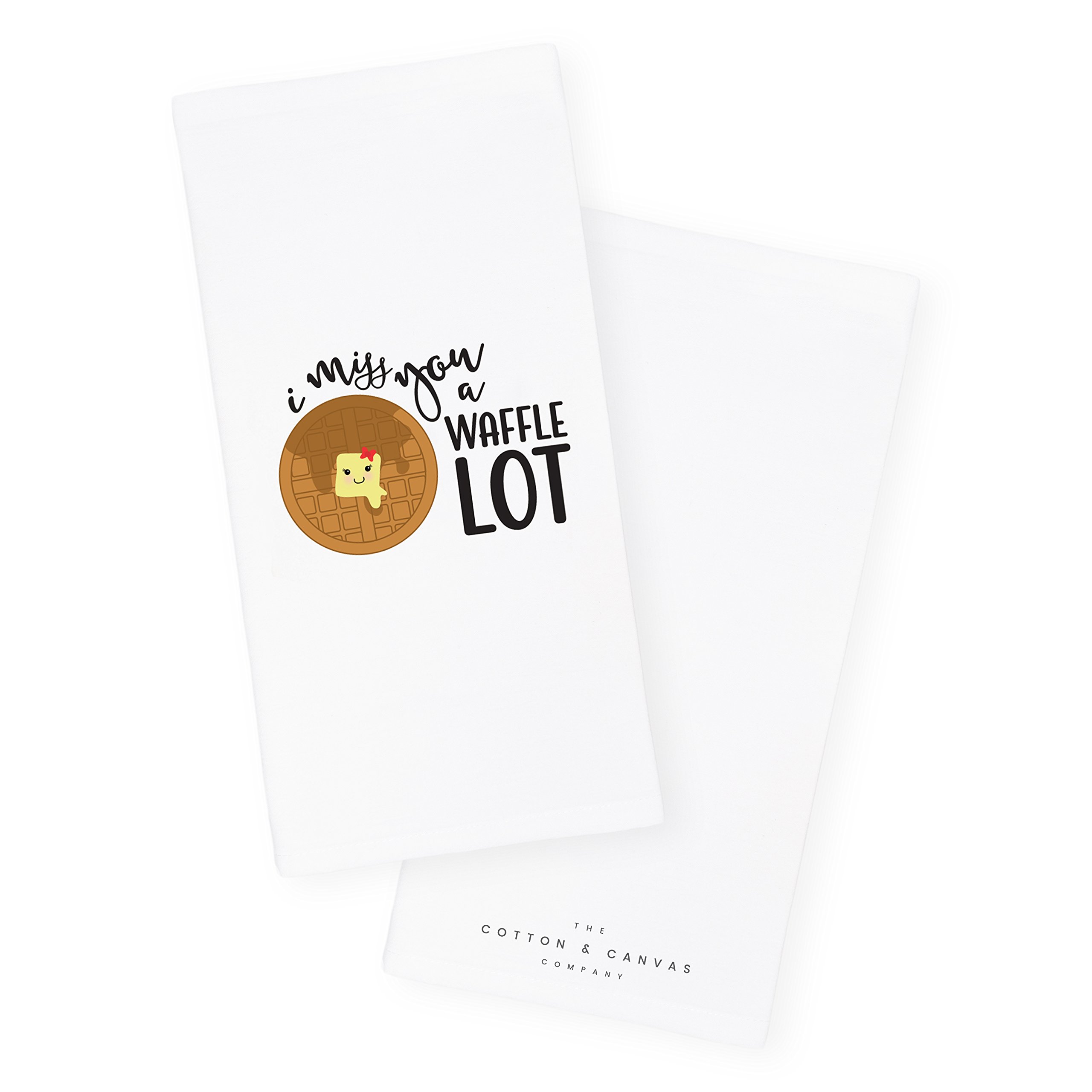 The Cotton & Canvas Co. I Miss You A Waffle Lot Soft and Absorbent Kitchen Tea Towel, Flour Sack Towel and Dish Cloth