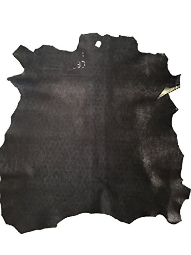 Real Leather Hides – Black Metallic Color – Quality Lambskin - 4 sq ft - 2 oz. avg Thickness - Cracked Finish – Genuine Sheepskin Fabric – Craft Projects – Upholstery Home Décor Material