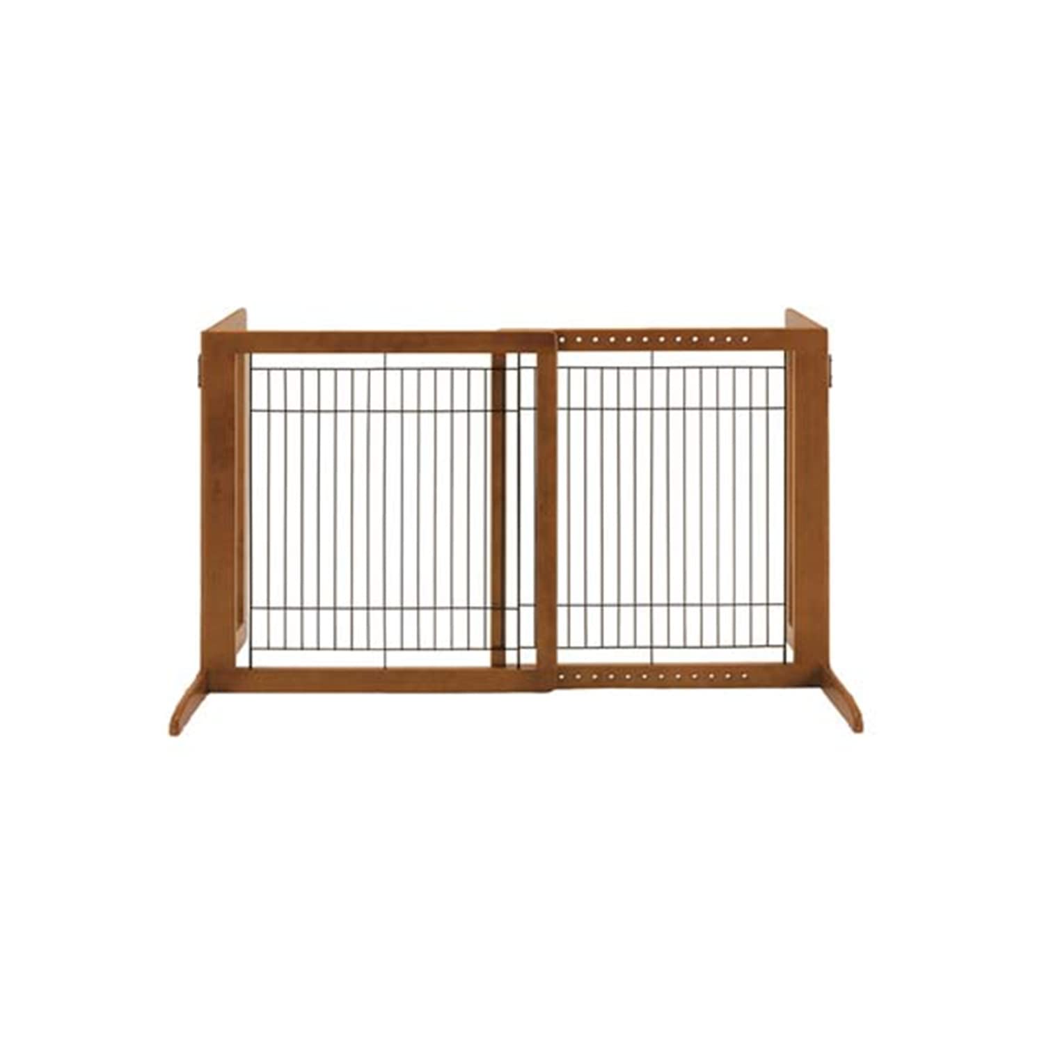 Richell Richell 27 Inch Wide Freestanding Pet Gate, Brown, Wood, S