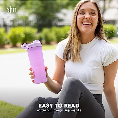 Simple Modern Plastic Protein Shaker Bottle with Ball 24oz | Shaker Cup for Protein Mixes, Shakes and Pre Workout | Rally Collection | Graphite
