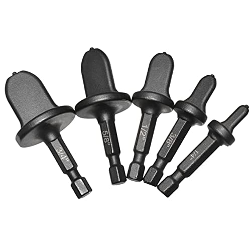 Yakamoz 5pcs Copper Pipe Swaging Tool Copper Tube Expander 1/4" Hex Shank Drill Bit Flaring Set for HVAC Air Conditioner Repairing Swage Tools