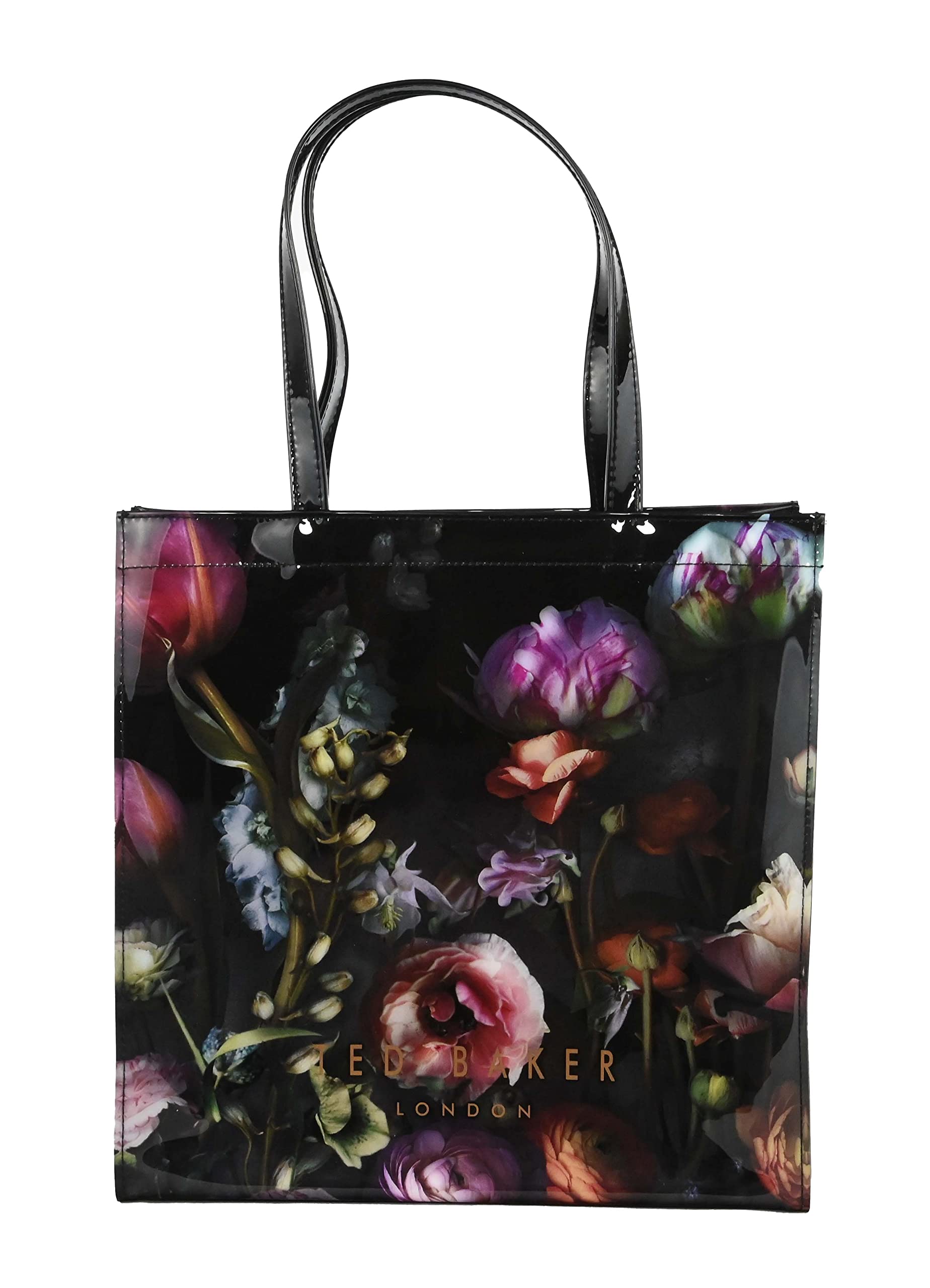 TED BAKER LONDON Large Shocon Flora Icon Tote Shopper Bag in Mid Grey, Black, One Size, Black