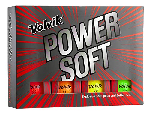 Volvik POWER SOFT Explosive Ball Speed Golf Balls 1 Dozen (12 Balls) - Assorted Color