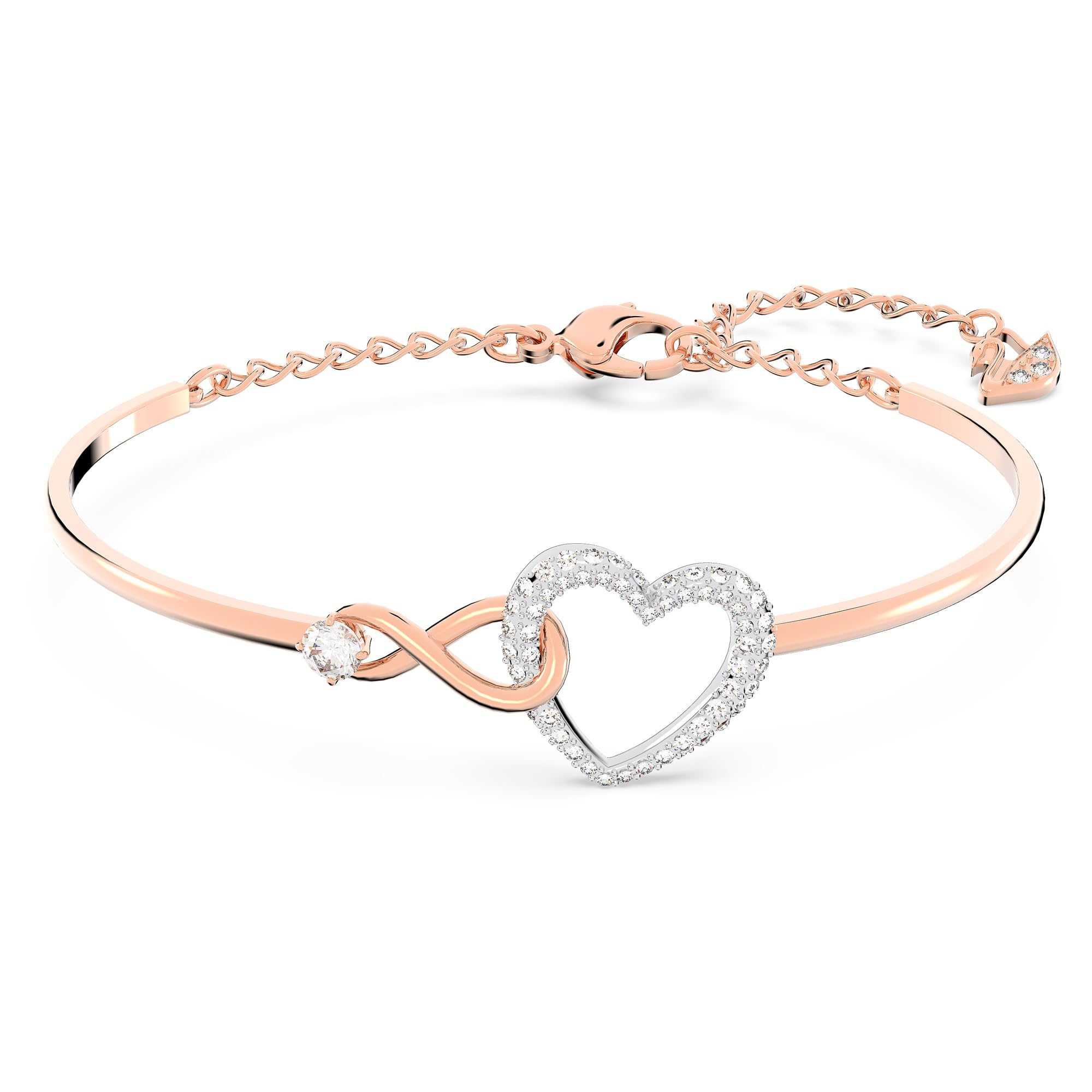 Swarovski Infinity Heart Jewelry Collection, Necklaces and Bracelets, Rose Gold & Rhodium Tone Finish, Clear Crystals