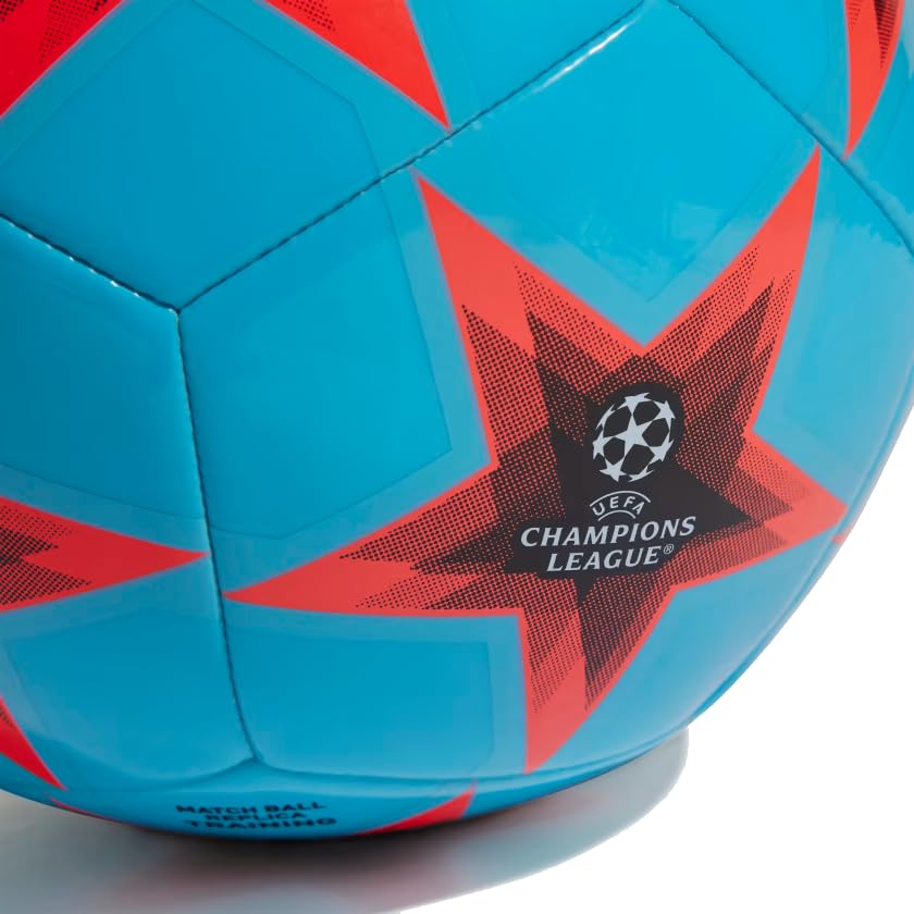 Unisex-Adult UCL Club Ball Bright Cyan/Black/Solar Red/White 5