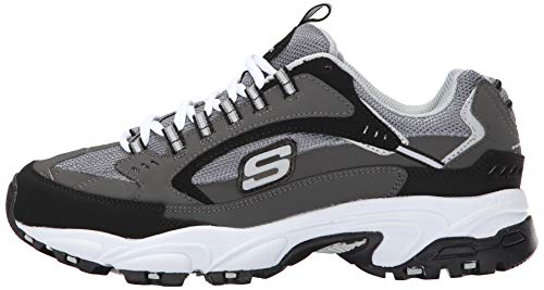 Skechers mens Stamina Nuovo road running shoes, Charcoal/Black, 10.5 Wide US