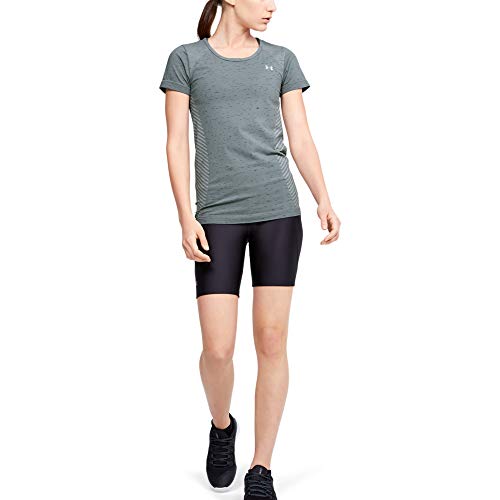 Under Armour Seamless Melange Short Sleeve T-shirt, Hushed Turquoise (396)/Metallic Silver, Large