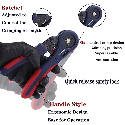 Yangoutool Ferrule Crimping tool YG6-6 Awg28-10 Hexagonal Increasing Conductive Area Unique Compact Design Wire Ferrell Crimper for Wiring Cable Insulated End-Sleeves Assortment Connectors Terminal