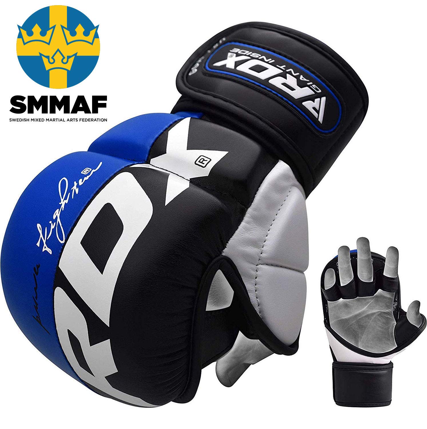 RDX MMA Gloves for Martial Arts Training and Sparring, Mitts for Grappling, Kickboxing, Muay Thai, Punching Bag & Cage Fighting Men Women Home Gym Use