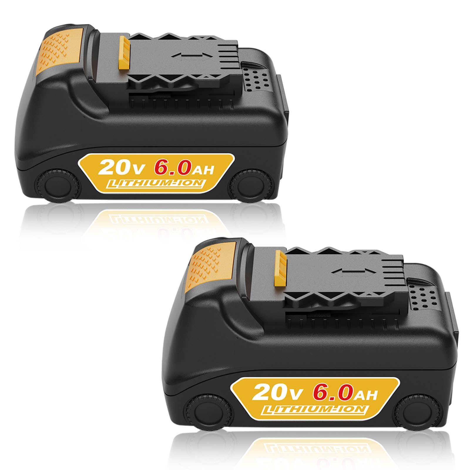 Upgraded 20V 6.0Ah Battery Replacement for Dewalt 20v Battery 2Pack Compatible with Dewalt 20v DCD/DCF/DCG Series Power Tools Gold